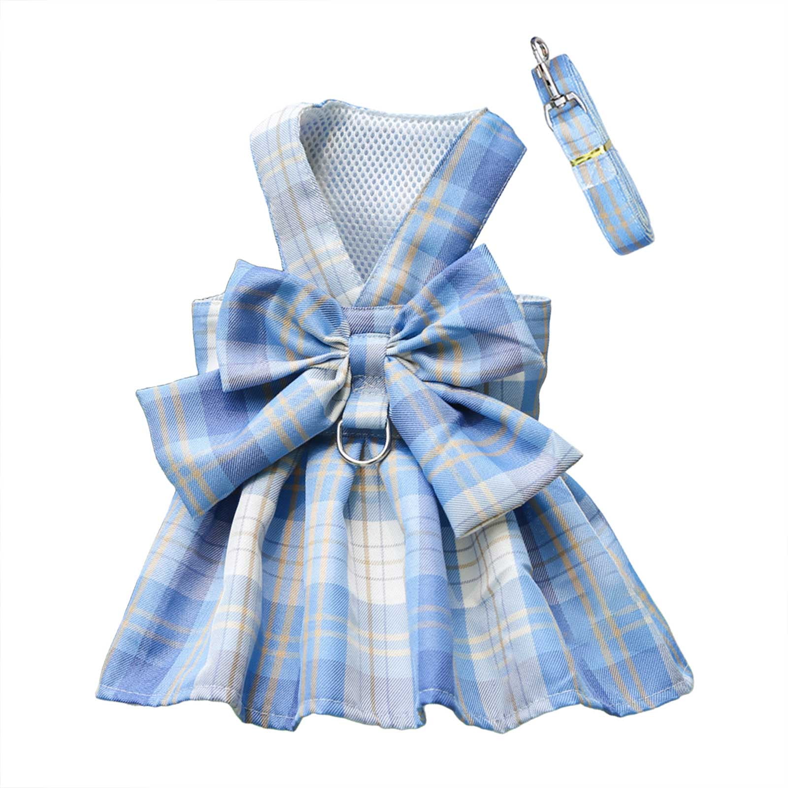 Yooght Dog Harness and Leash Set, Cute Bow Tie Plaid Harnesses for ...