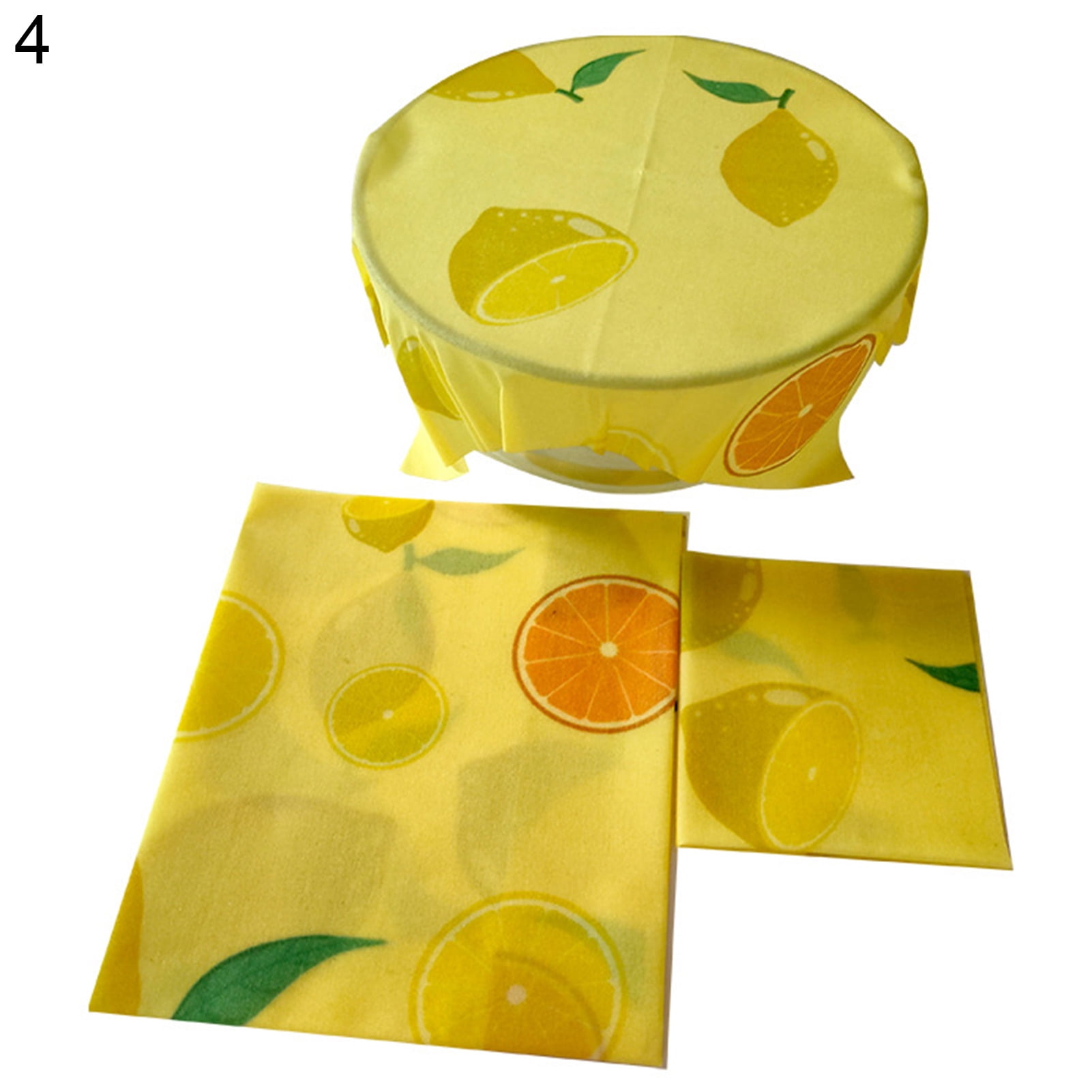 Yoone 3Pcs Bee Wax Cloth Leaves Fruit Print Reusable Beewax Bread Meals ...