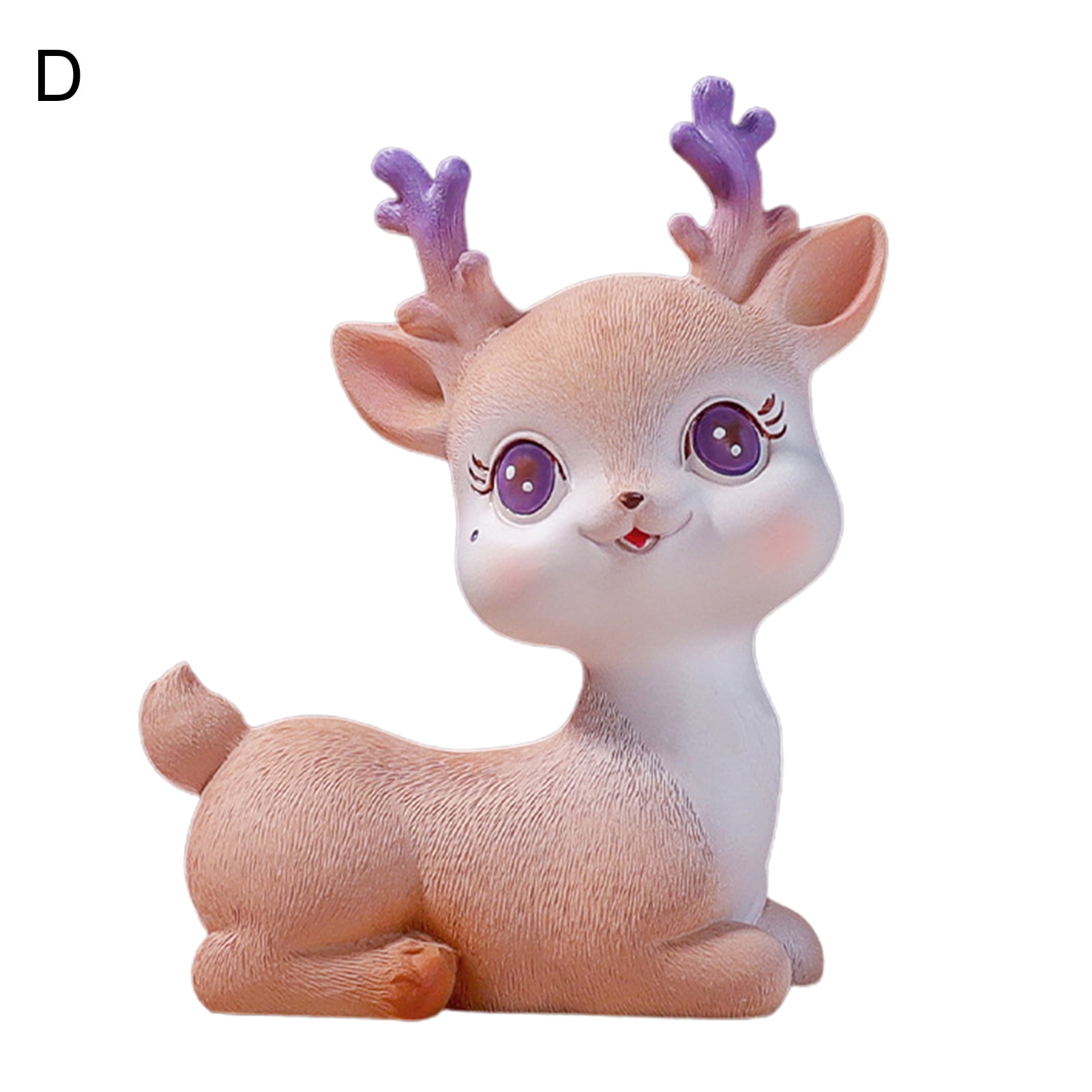 Yoone Cartoon Small Deer Resin Reindeer Craft Miniature Desktop ...