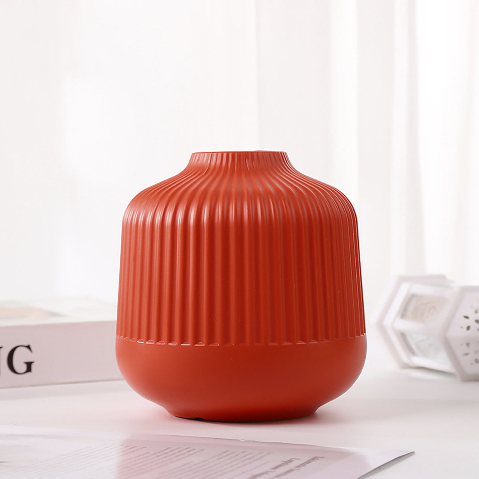 Yoone Plastic Flower Vase Indoor Outdoor Real Dried Flower Holder ...