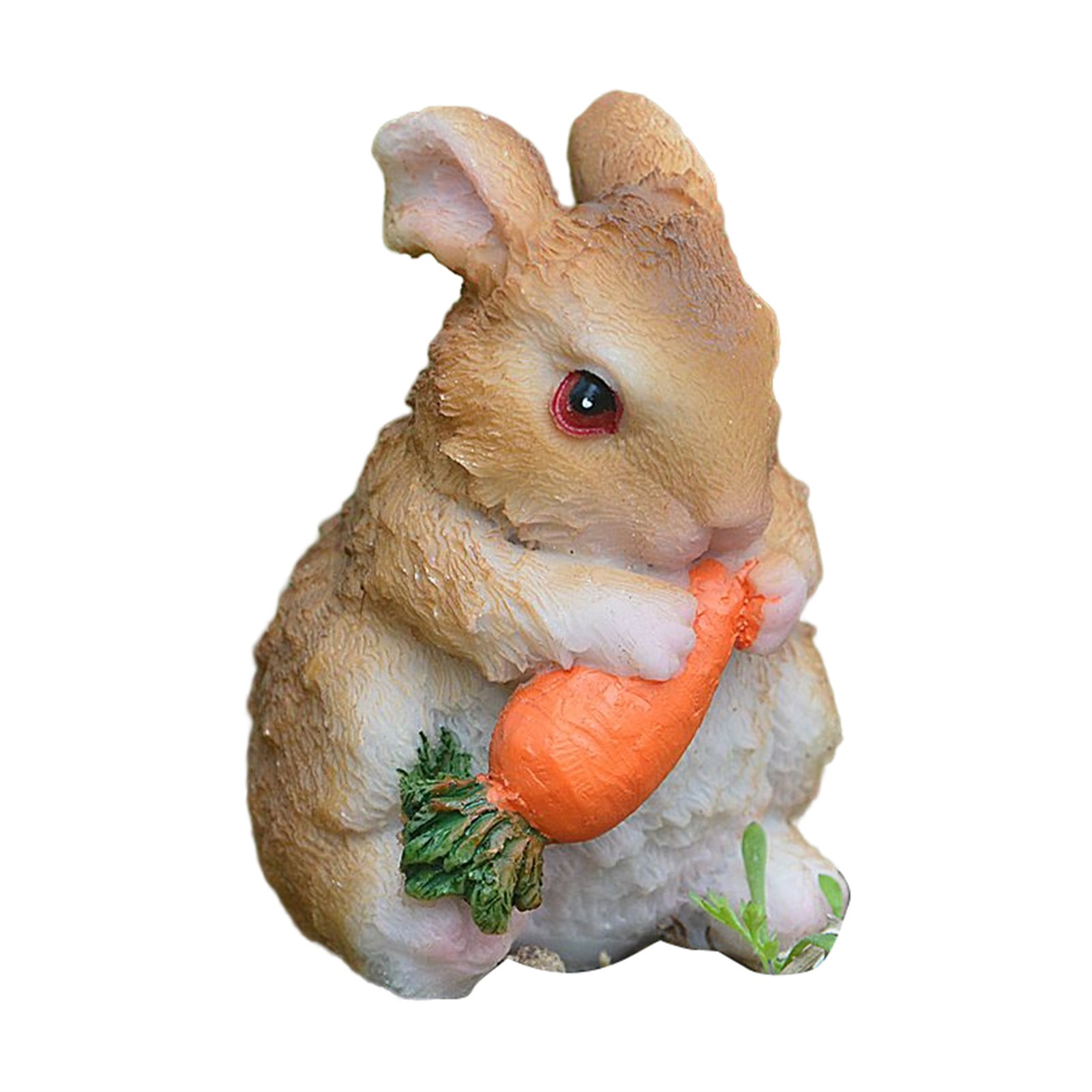 Yoone Realistic Appearance Micro Landscape Rabbit Statue with Carrot ...