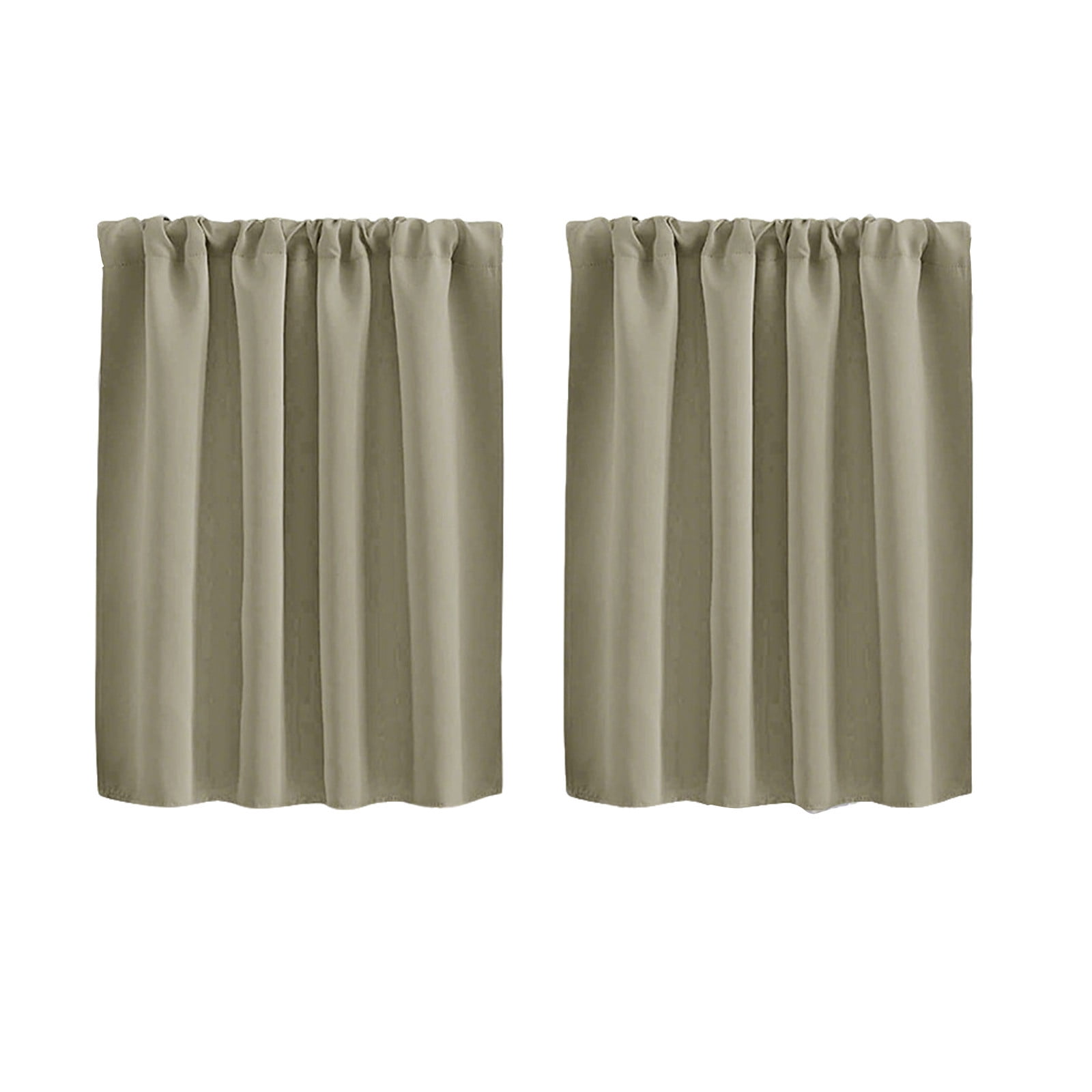 Yooshoverk 2-Pack Room Darkening Cafe Curtains - 30x36 Inch Solid Color ...