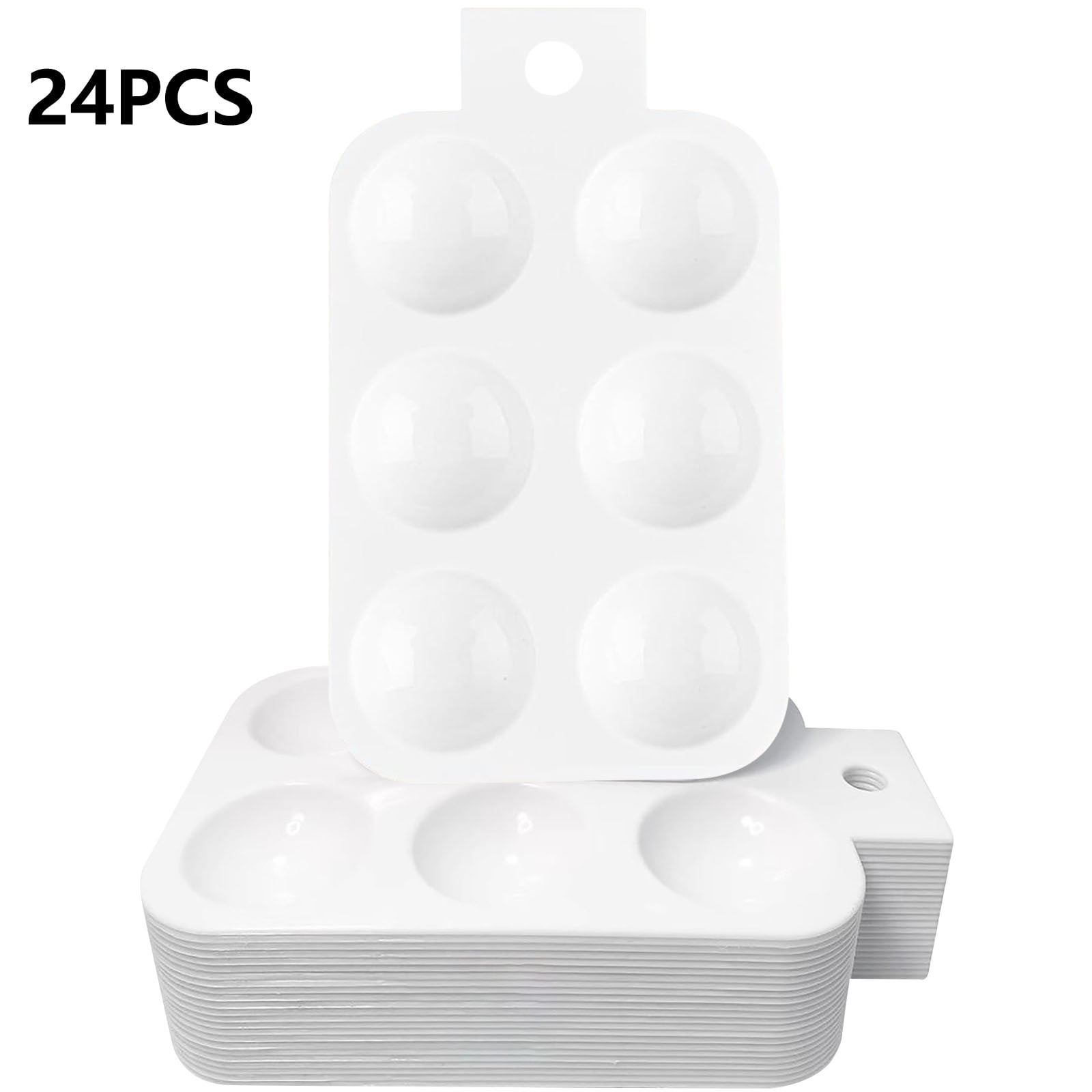 Yooshoverk 24 Pack Paint Palette Trays 6-Well Artist Mixing Tray w ...
