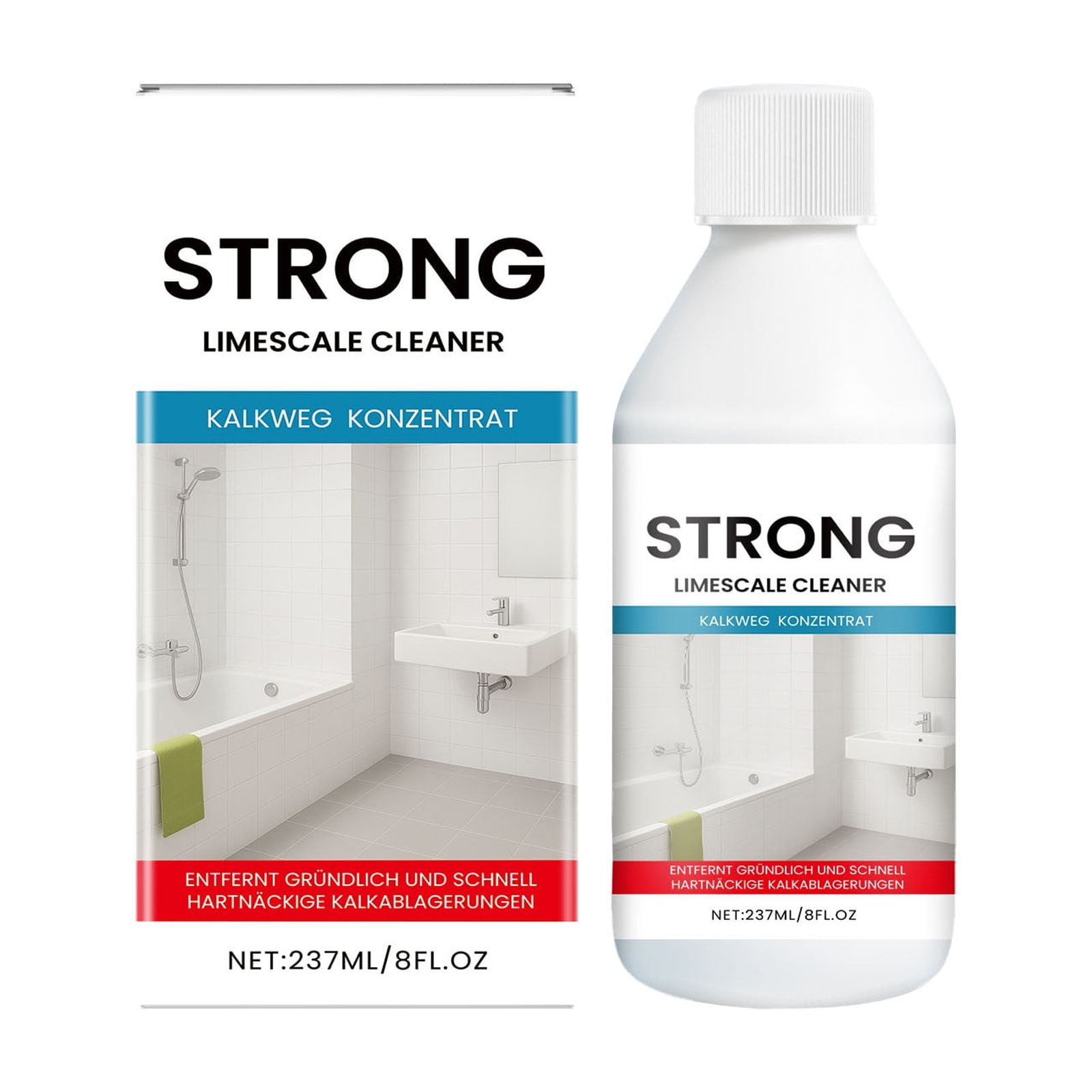 Yooshoverk Bathroom Cleaner 8oz Heavy Duty Lime Scale Remover for ...
