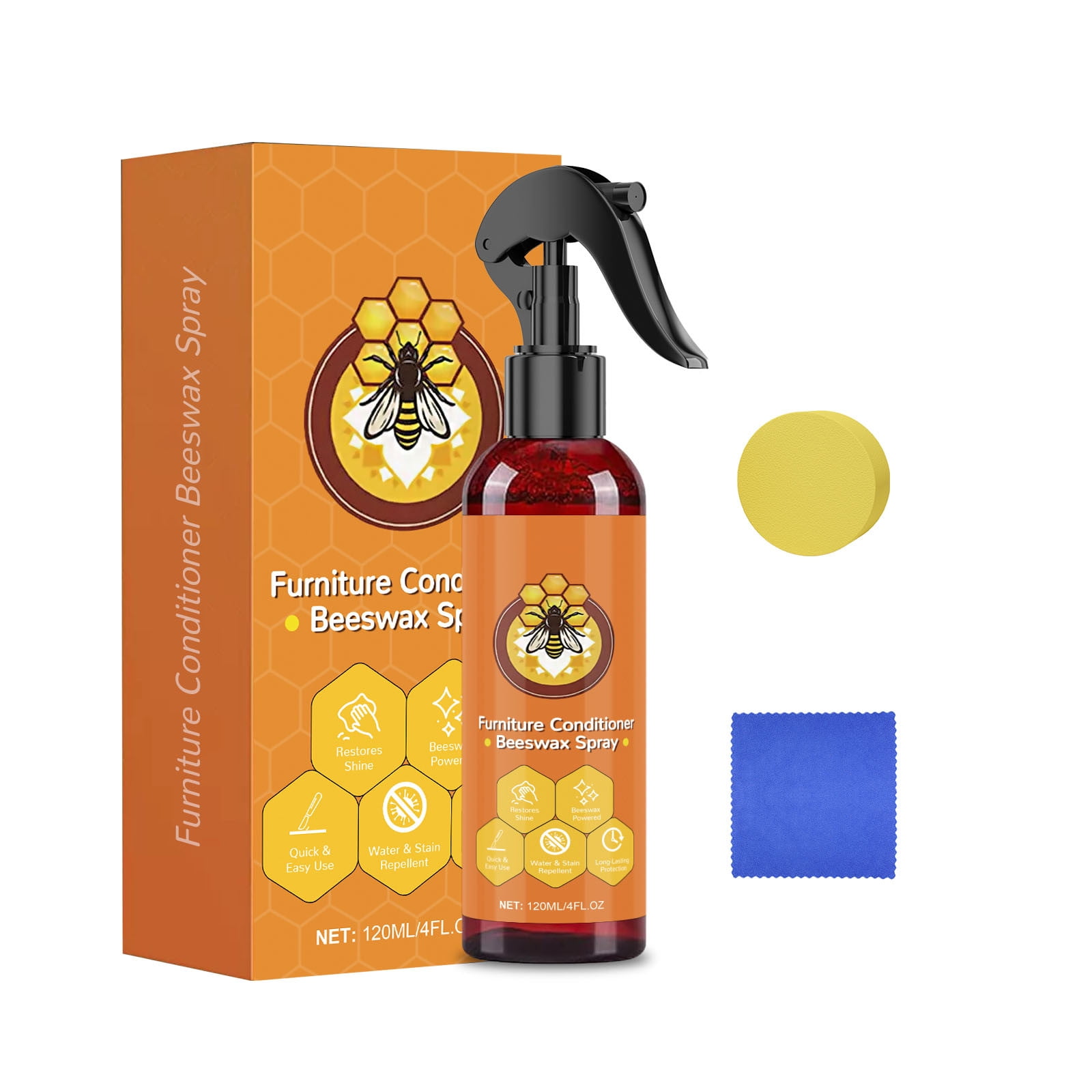 Yooshoverk Beeswax Wood Polish 4oz Spray for Tables Chairs Floors ...