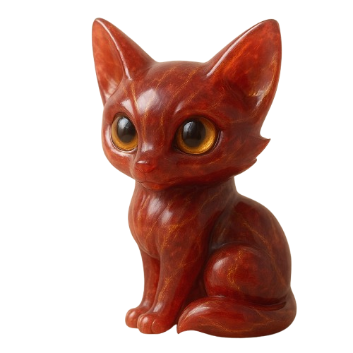 Yooshoverk Big-Eyed Marble Fox Figurine - Handcrafted Detailing ...
