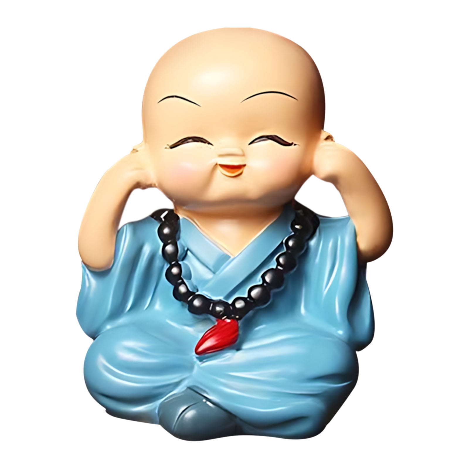 Yooshoverk Brazilian Wood Potted Plant Decor Monk Figurine Accent Zen ...