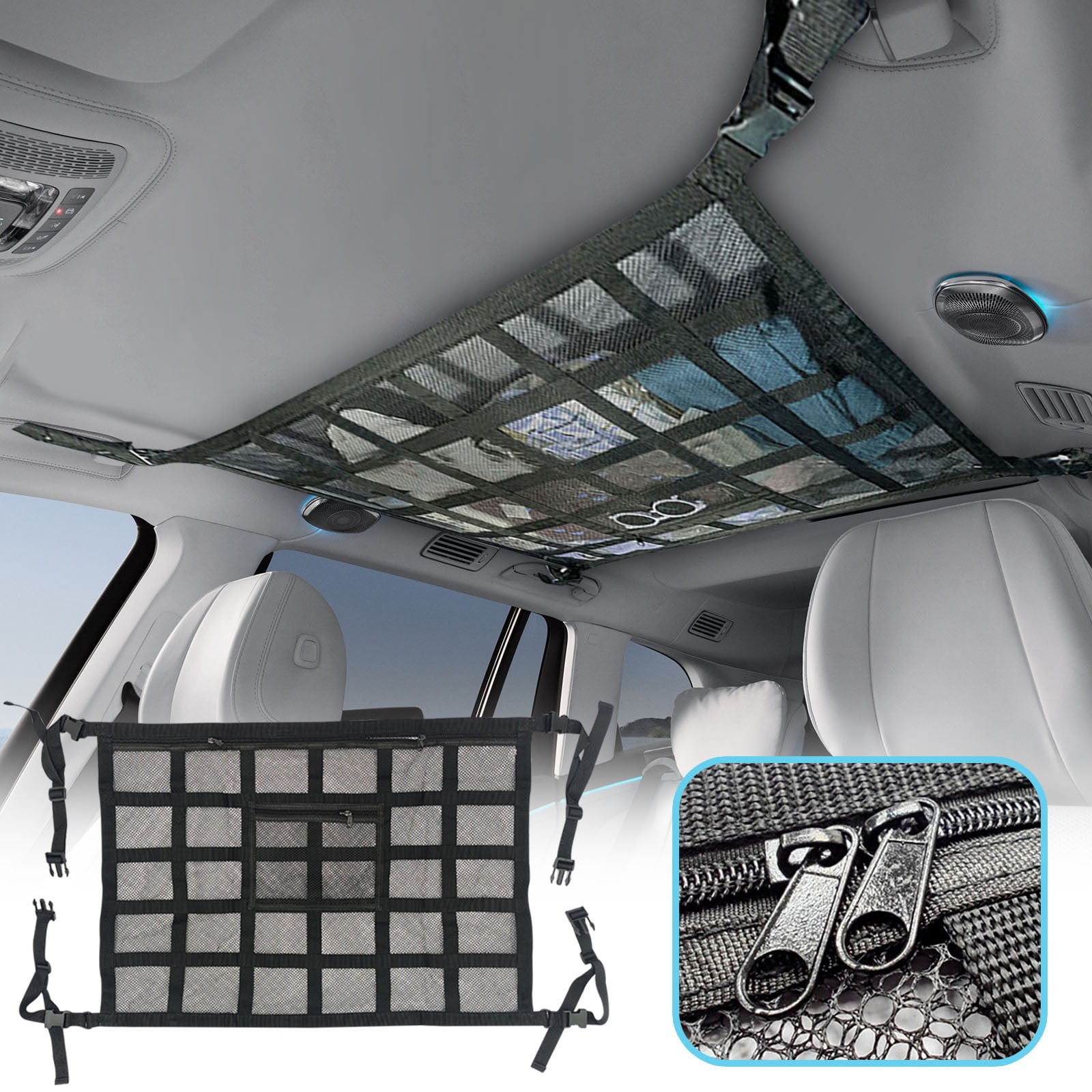 Yooshoverk Car Ceiling Cargo Net Storage Organizer Space-Saving ...