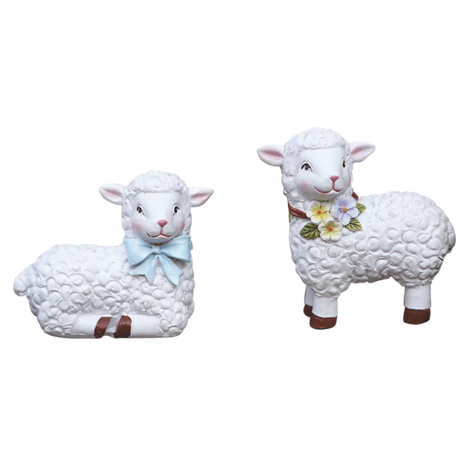 Yooshoverk Cartoon Sheep Figurines & Resin Decor Set of 2 - Playful ...