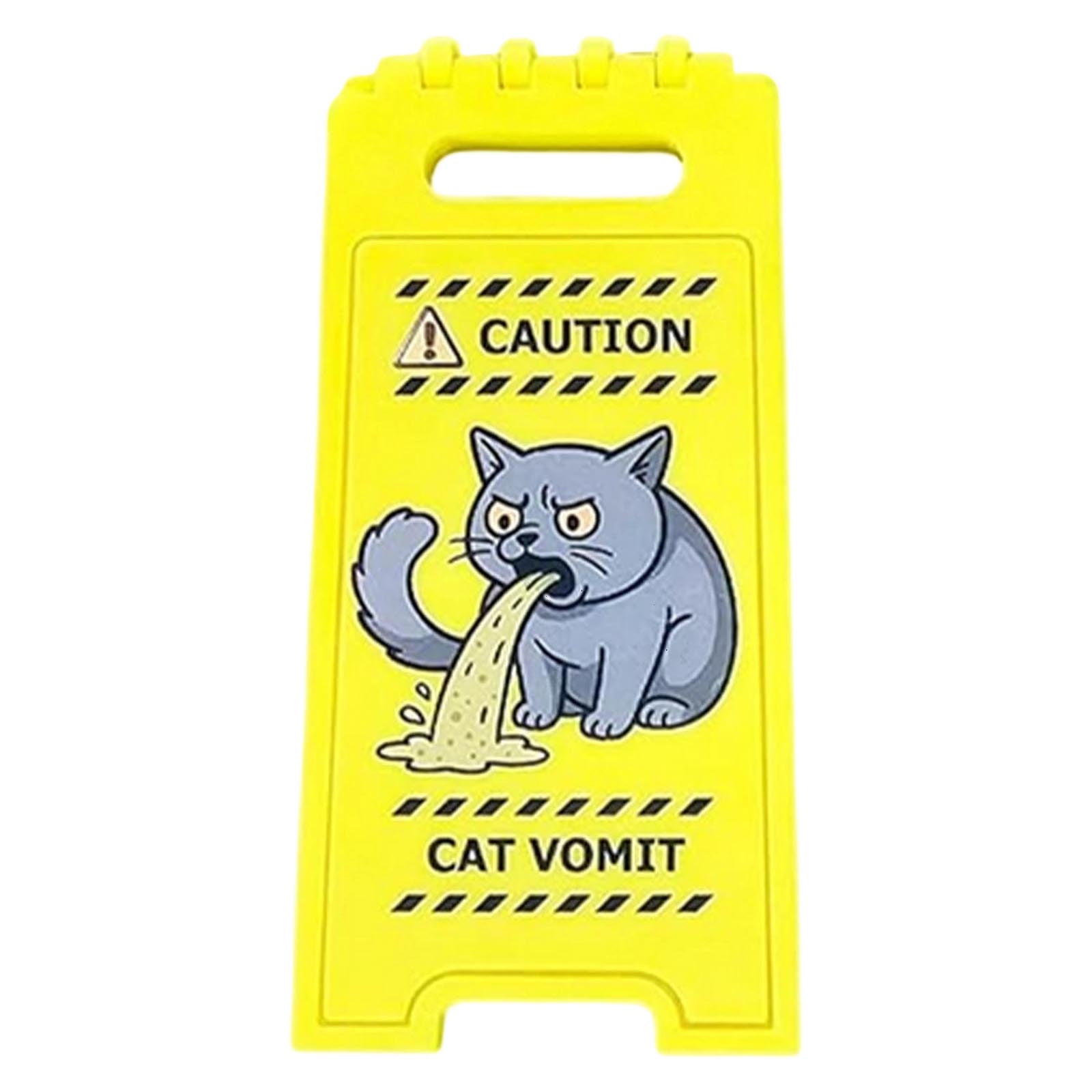 Yooshoverk Cat Vomit Warning Sign 5"x7" Foldable Table Tent for Office ...