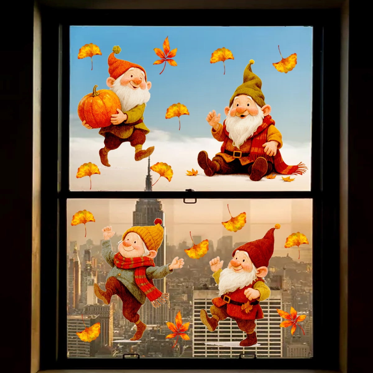 Yooshoverk Christmas Wall Decal Set: Santa and Elves Scene - Removable ...