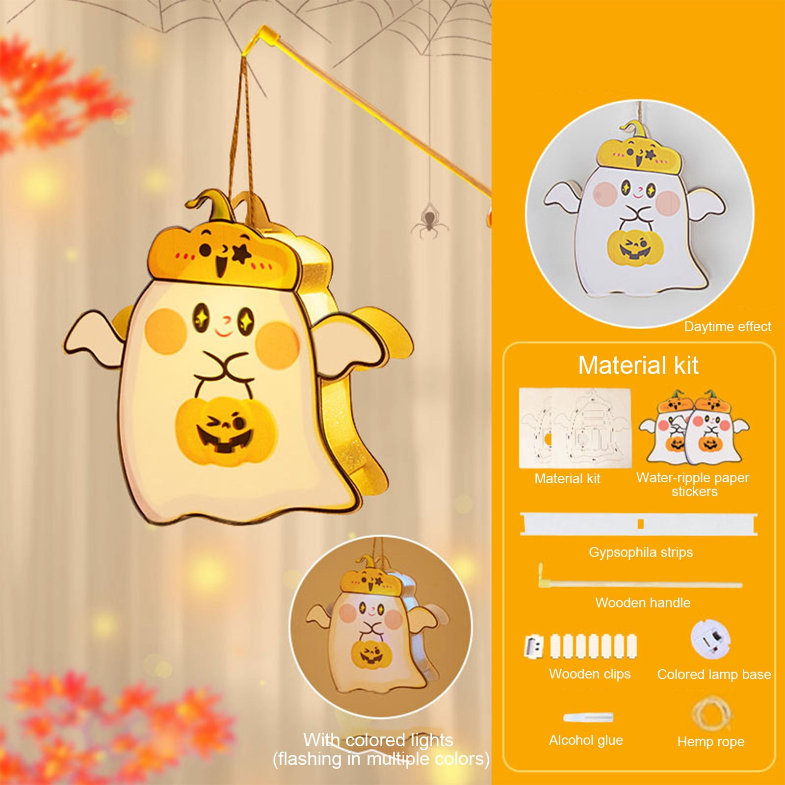 Yooshoverk DIY Mini Lantern Kit - Halloween LED Craft with Painted ...