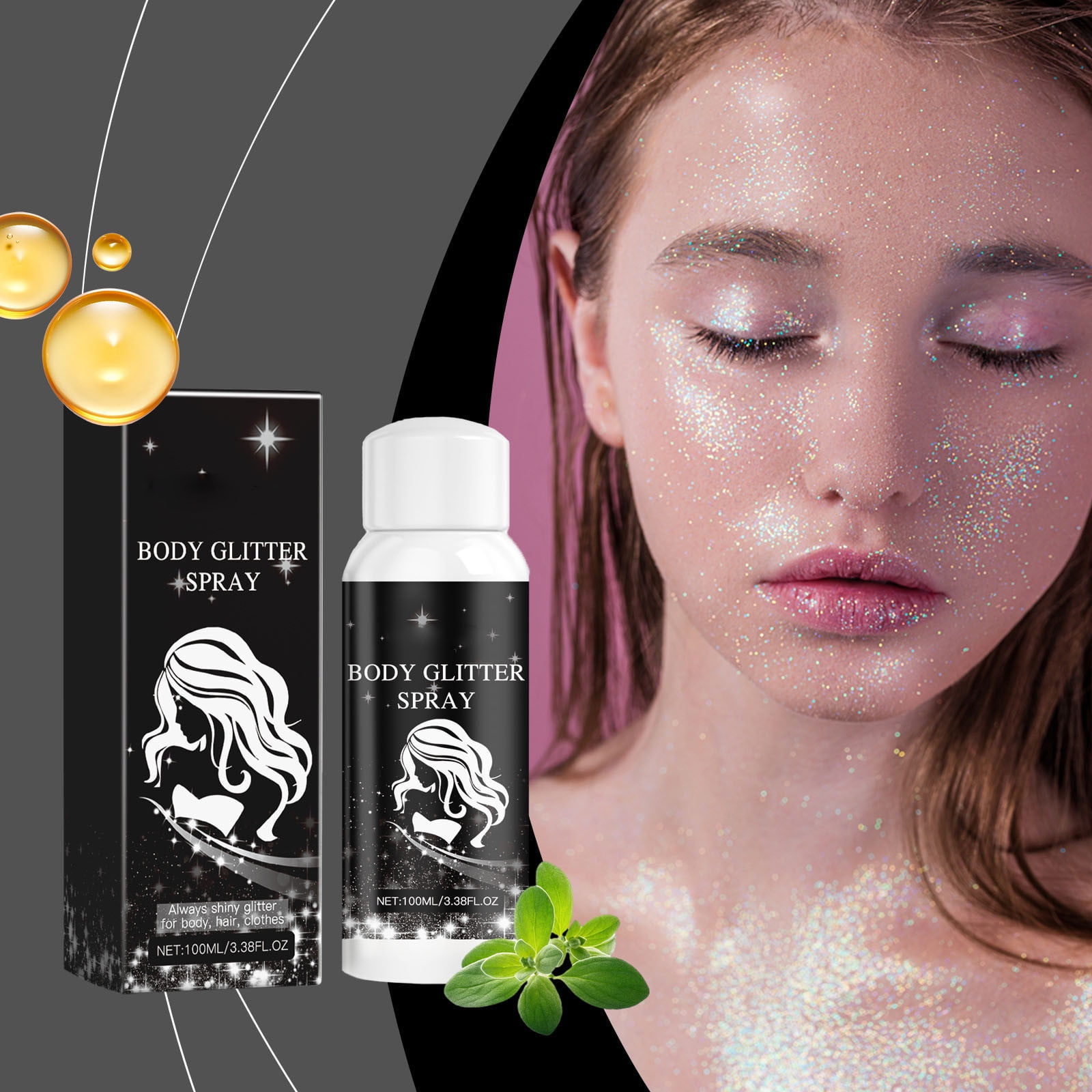 Yooshoverk Glitter Powder Spray Night Club Party Body Hair Clothes ...