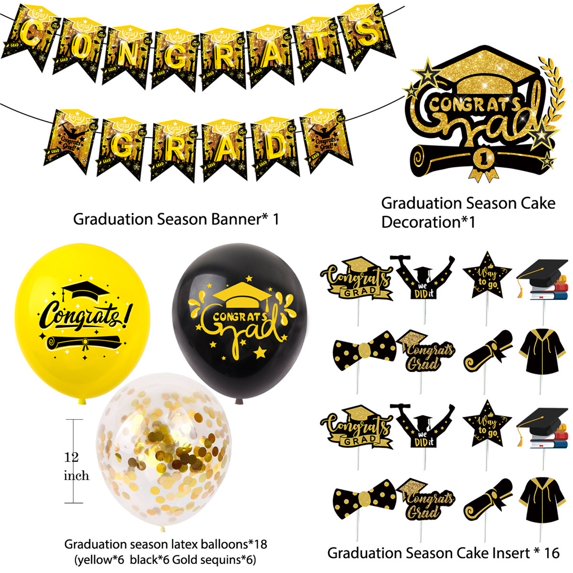 Yooshoverk Graduation Decor Set, Party Flags Toppers, Festive for Venue ...