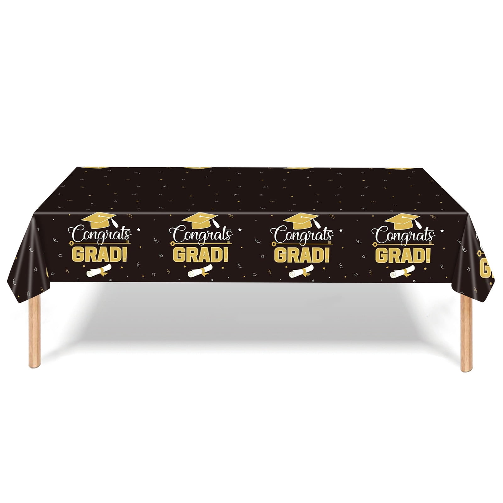 Yooshoverk Graduation Party Tablecloth Disposable Decor 54x108 Inch Cap ...