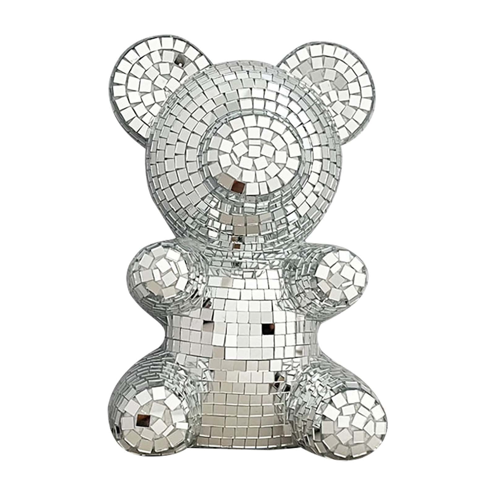 Yooshoverk Large Mirror Finish Bear Sculpture Reflective Laser Cut ...