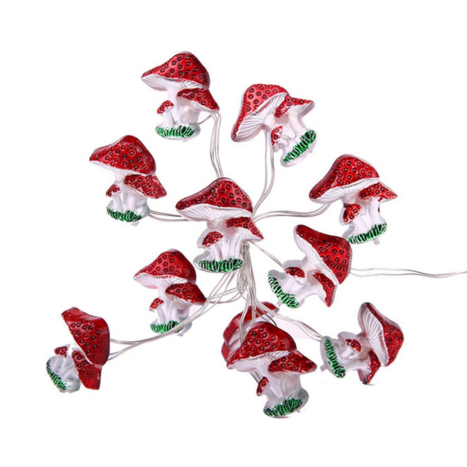 Yooshoverk Mushroom String Lights 10ft 30 LED Battery Remote Control ...