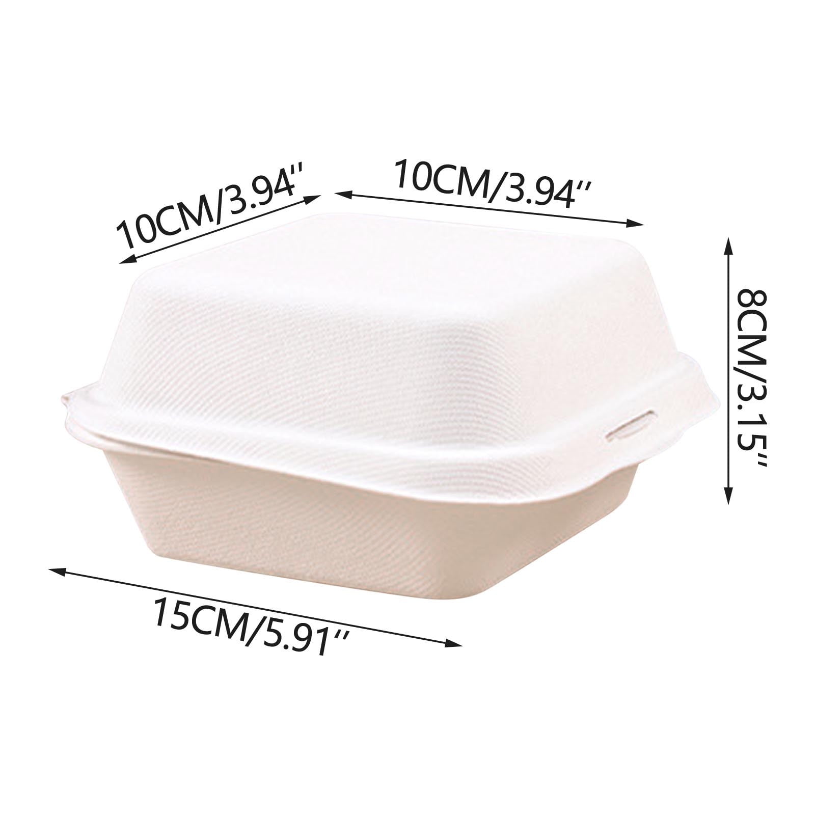 Yooshoverk Pulp Burger Boxes 50 Pack Eco Friendly Compostable Food ...