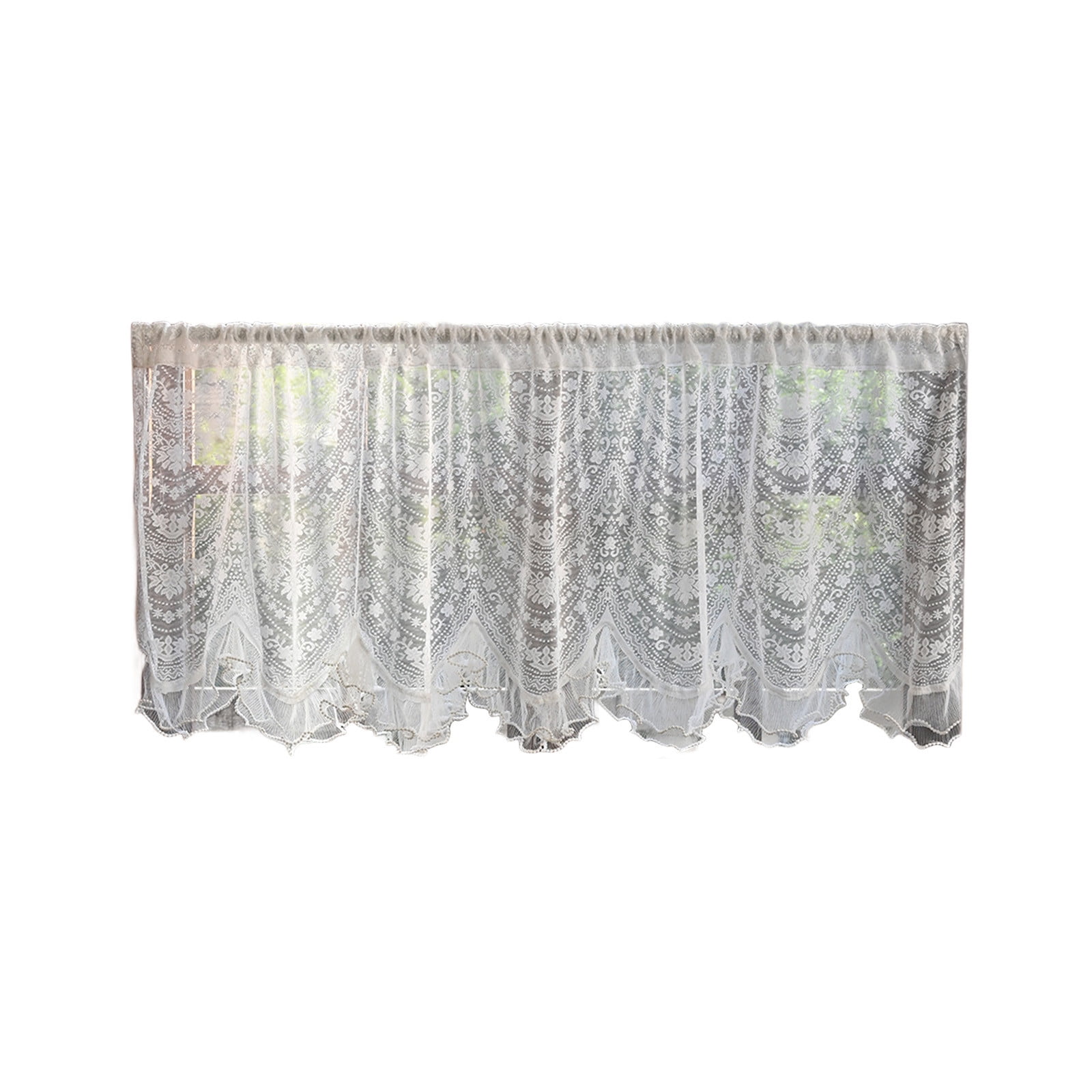 Yooshoverk Rod Pocket Curtains Arch Design Semi Sheer Fabric Solve ...