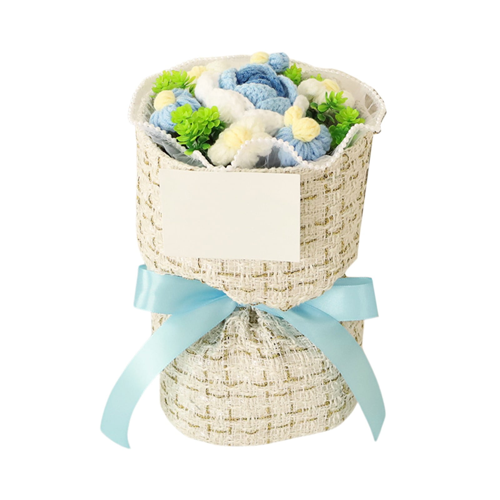 Yooshoverk Small Fragrant 7 Puff Knit Bouquet Handmade Crochet Flowers ...