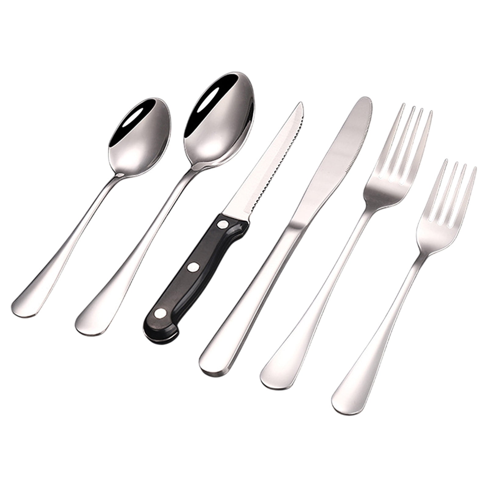 Yooshoverk Stainless Steel Cutlery Set Dinnerware Durable 6-Piece for ...