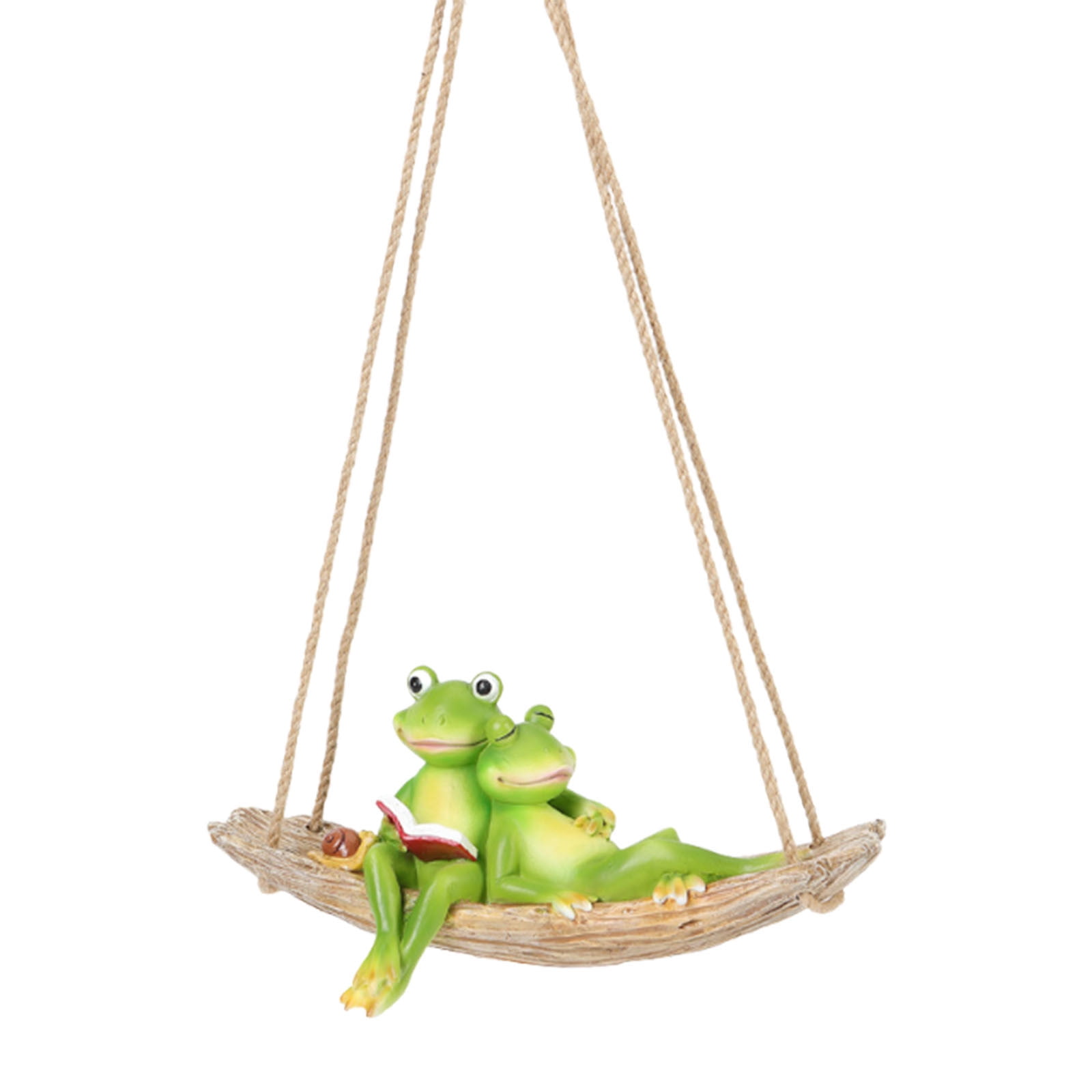 Yooshoverk Tree Swing Frog Ornament & Garden Decor - Hanging Resin ...