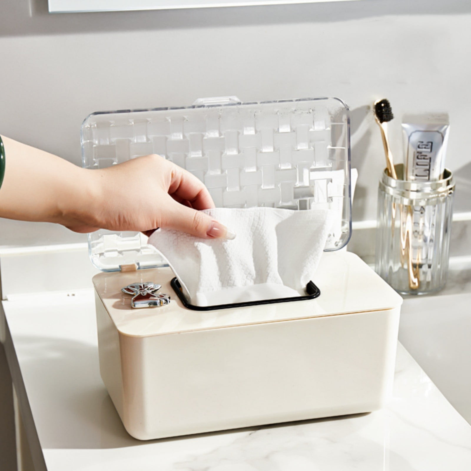 Yooshoverk Wall Mount Tissue Holder & Bathroom Dispenser - Adhesive No ...