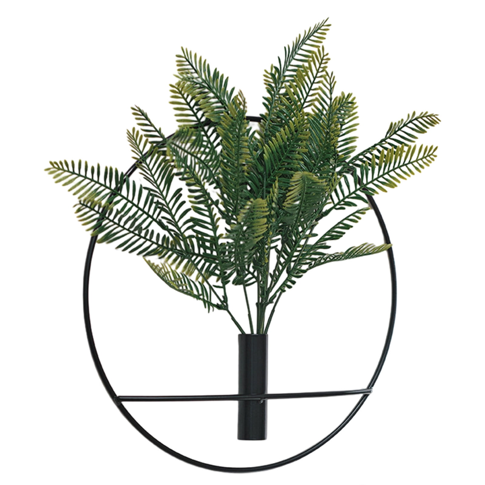 Yooshoverk Wall Plant Decor Artificial Greenery Round Metal Hoop for ...