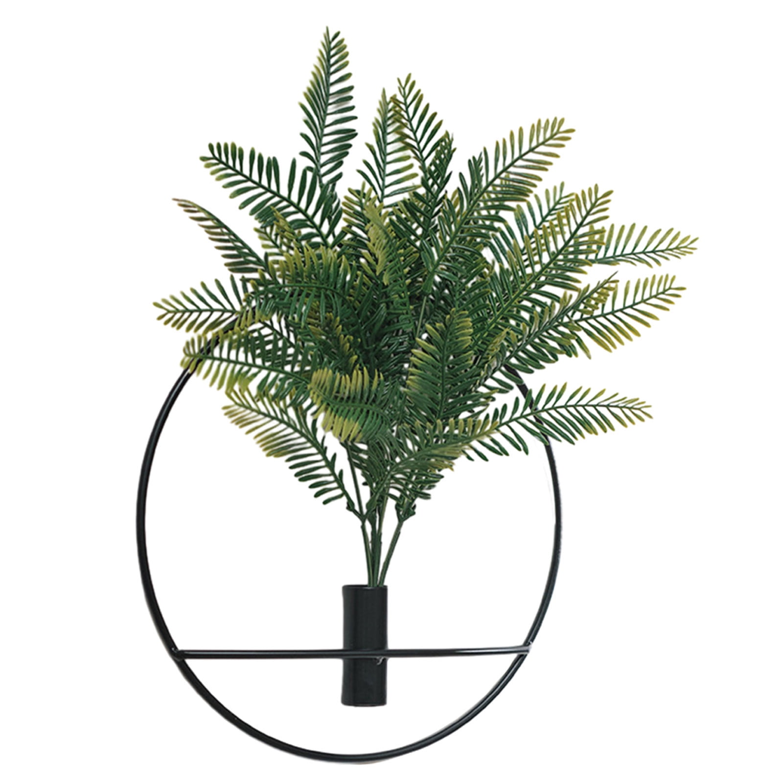 Yooshoverk Wall Plant Decor Artificial Greenery Round Metal Hoop for ...