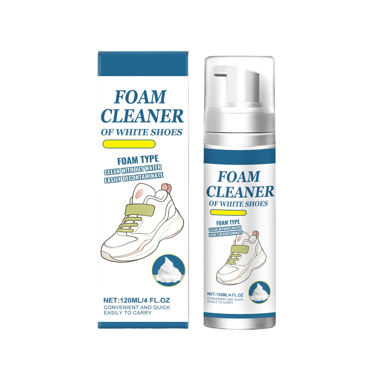 Yooshoverk White Sneaker Cleaner Foam Spray Waterless Stain Remover ...
