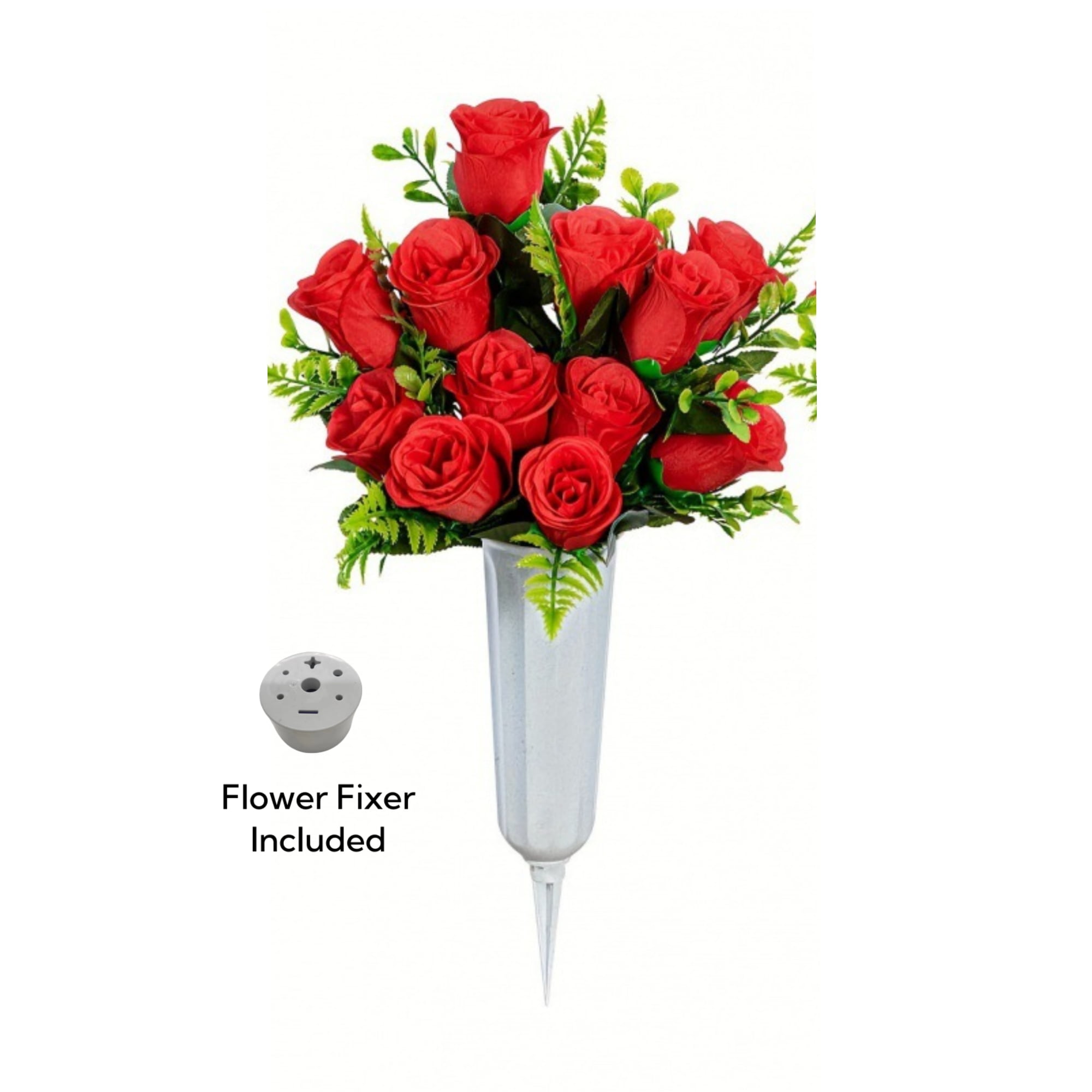 Yoosmatic 22.4" Artificial Flower Polyurethane and Plastic Red Rose ...