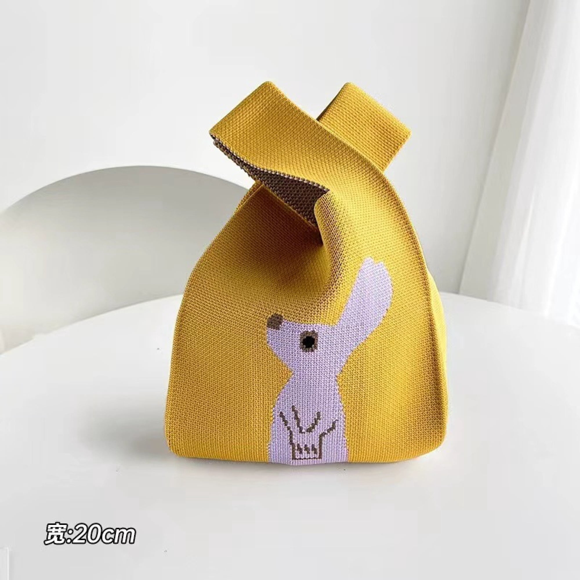 Yoosmatic Knitted Handbag Tote Bucket Sling Wrist Bag Purse Rabbit ...