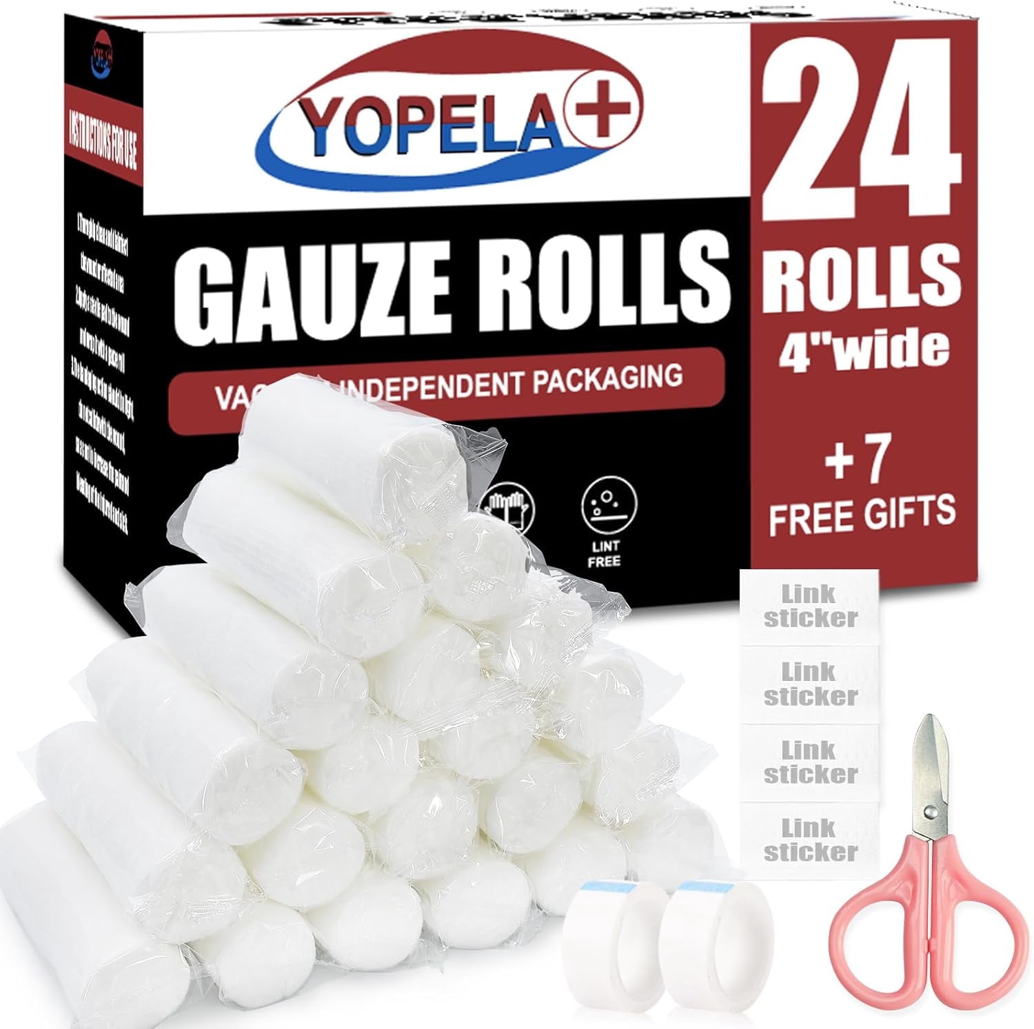 Nobrand Gauze Rolls, Individually Wrapped Premium Sterile First Aid ...