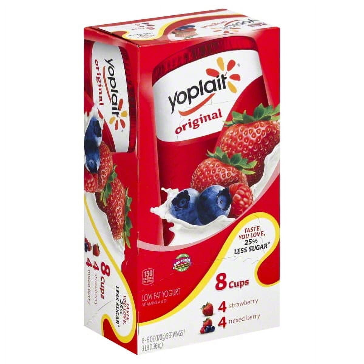 Yoplait Original Low Fat Strawberry and Mixed Berry Yogurt, 6 Oz., 8 ...