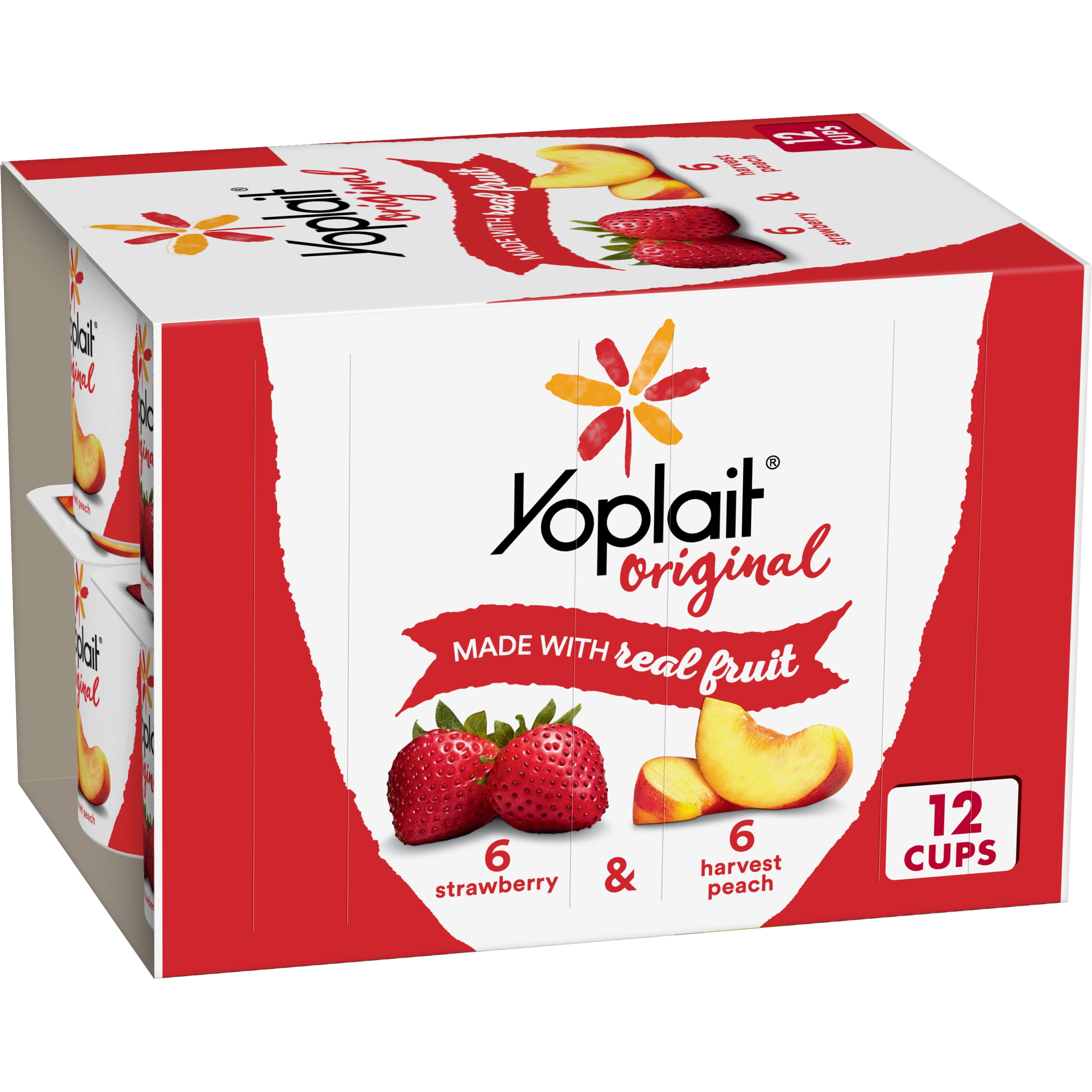 Yoplait Original Low Fat Yogurt Variety Pack, 12 Yogurt Cups, 72 oz ...