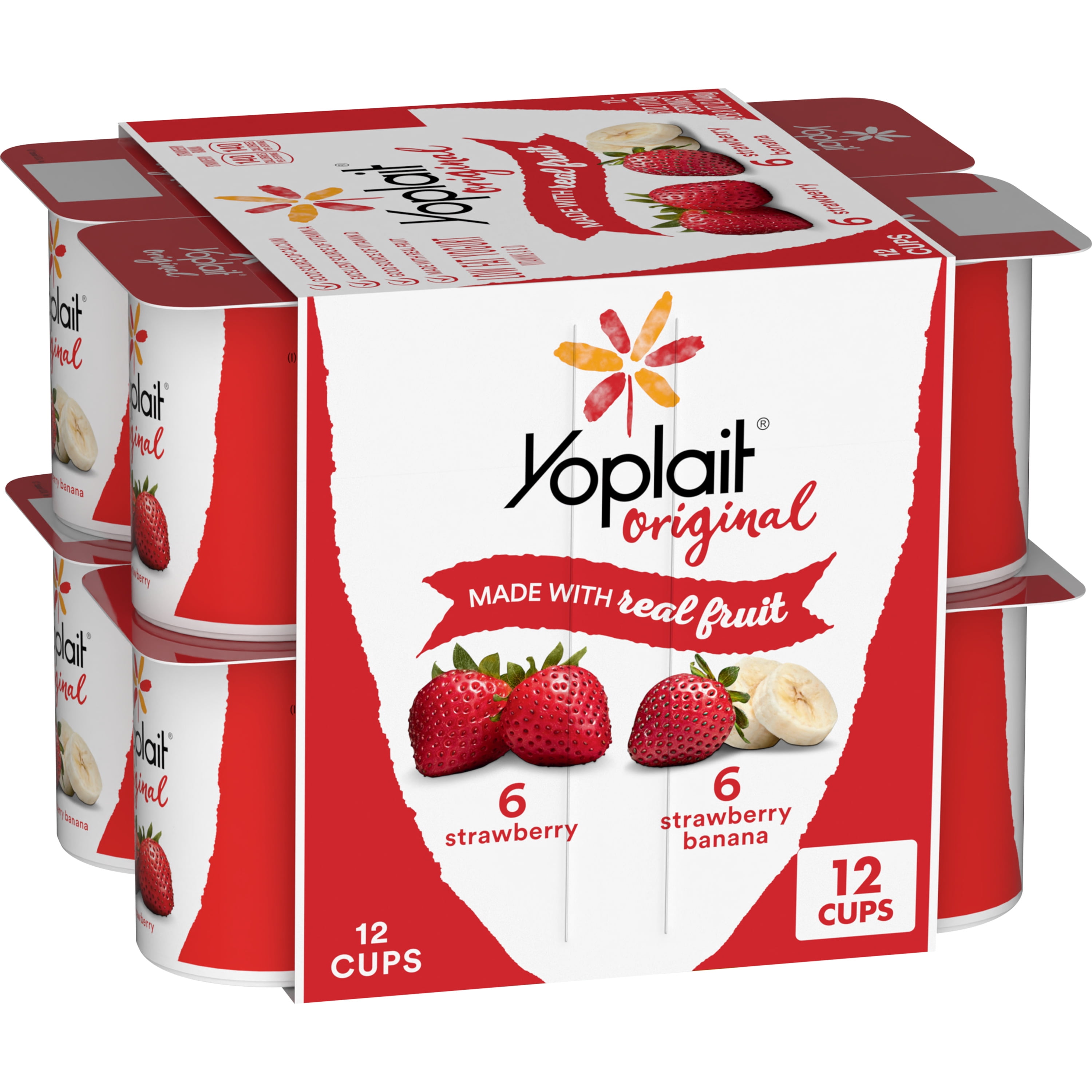 Yoplait Original Low Fat Yogurt Variety Pack, 12 Yogurt Cups, 72 oz ...