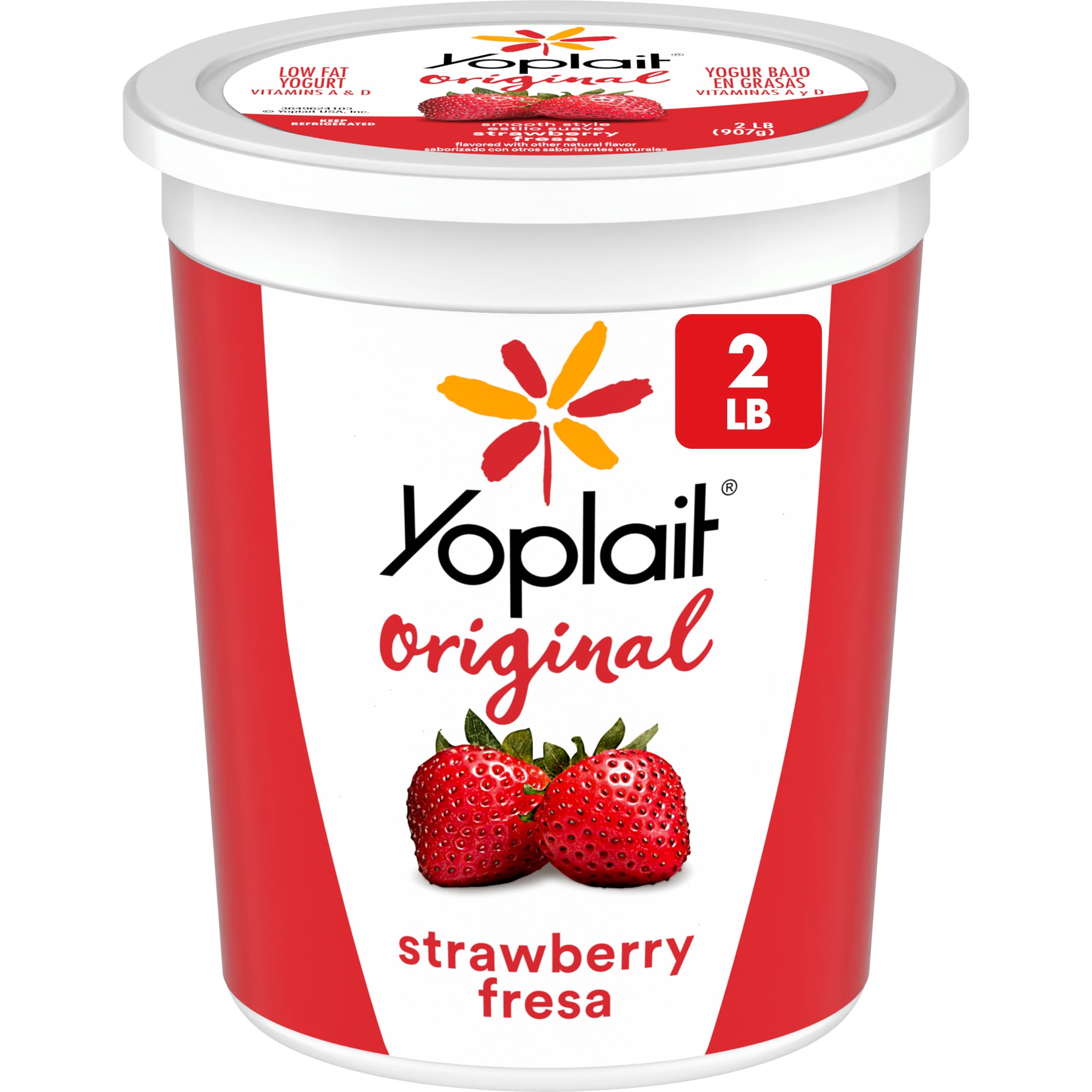 Yoplait Original Smooth Style Strawberry Low Fat Yogurt Tub, 32 oz ...