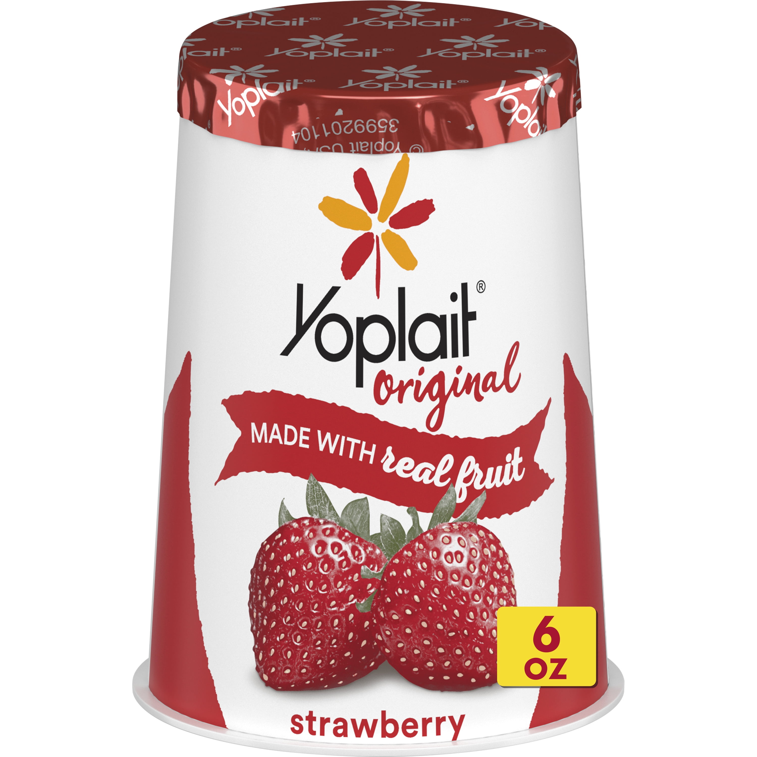 Yoplait Original Strawberry Low Fat Yogurt, 6 oz Yogurt Cup - Walmart.com