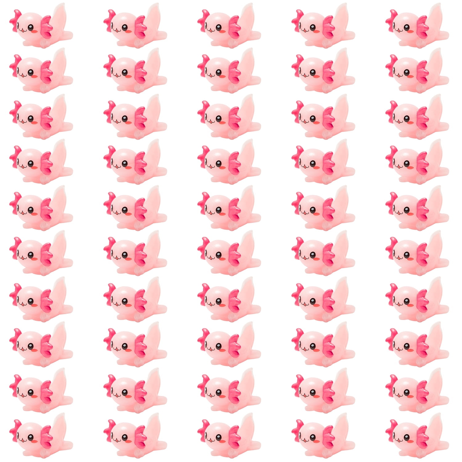 Laffact 50-Piece Mini Resin Axolotl Miniature Figures for Aquarium ...