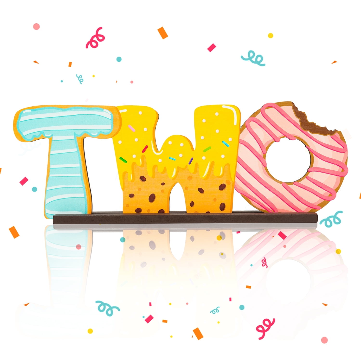 Donut Two Sweet Letter Sign Wooden Table Centerpiece, 1 peice - Walmart.com