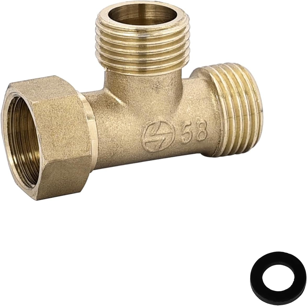 Yoqb 1/2" Tee Connector 3 Way T-Shape Hose Connector Equal Pipe ...