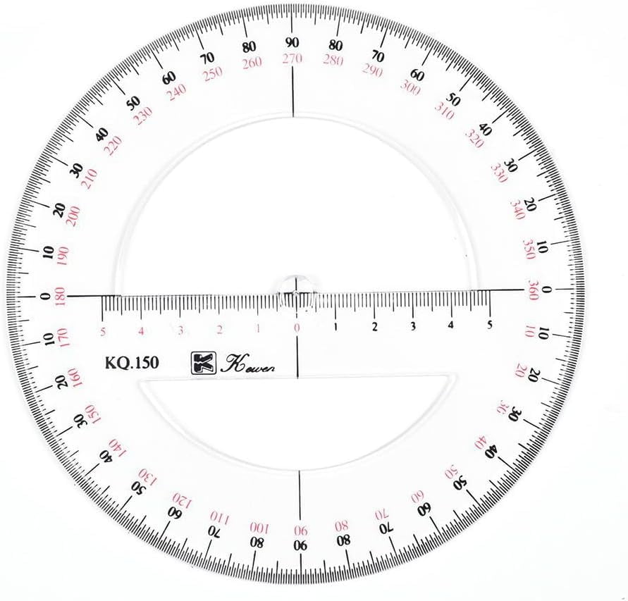 Yoqb 1 Pcs 360 Degree Protractor Round Ruler Gauge Angular Drafting ...