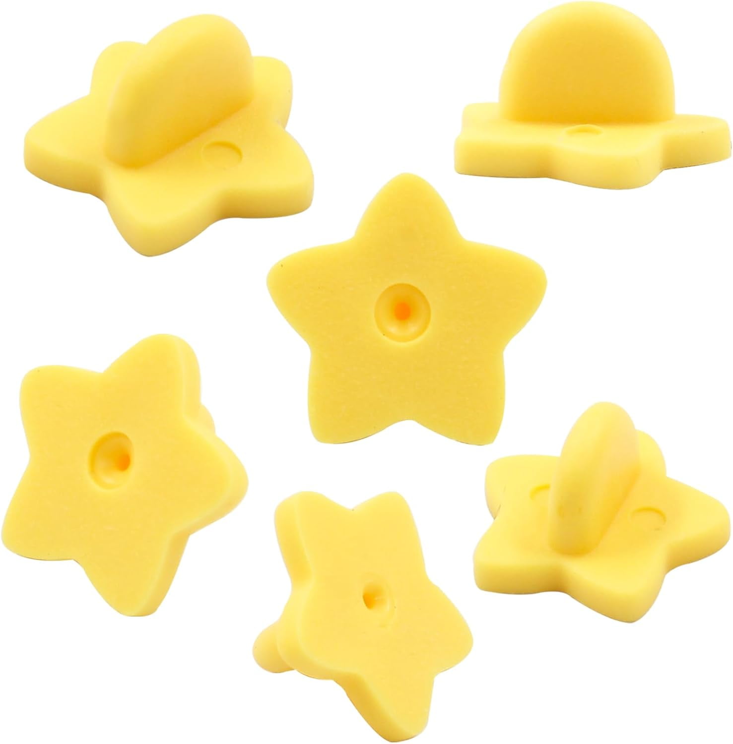 Yoqb 100 Pack Star Shape Rubber Pin Backs, Lapel Pin Backing Locking ...