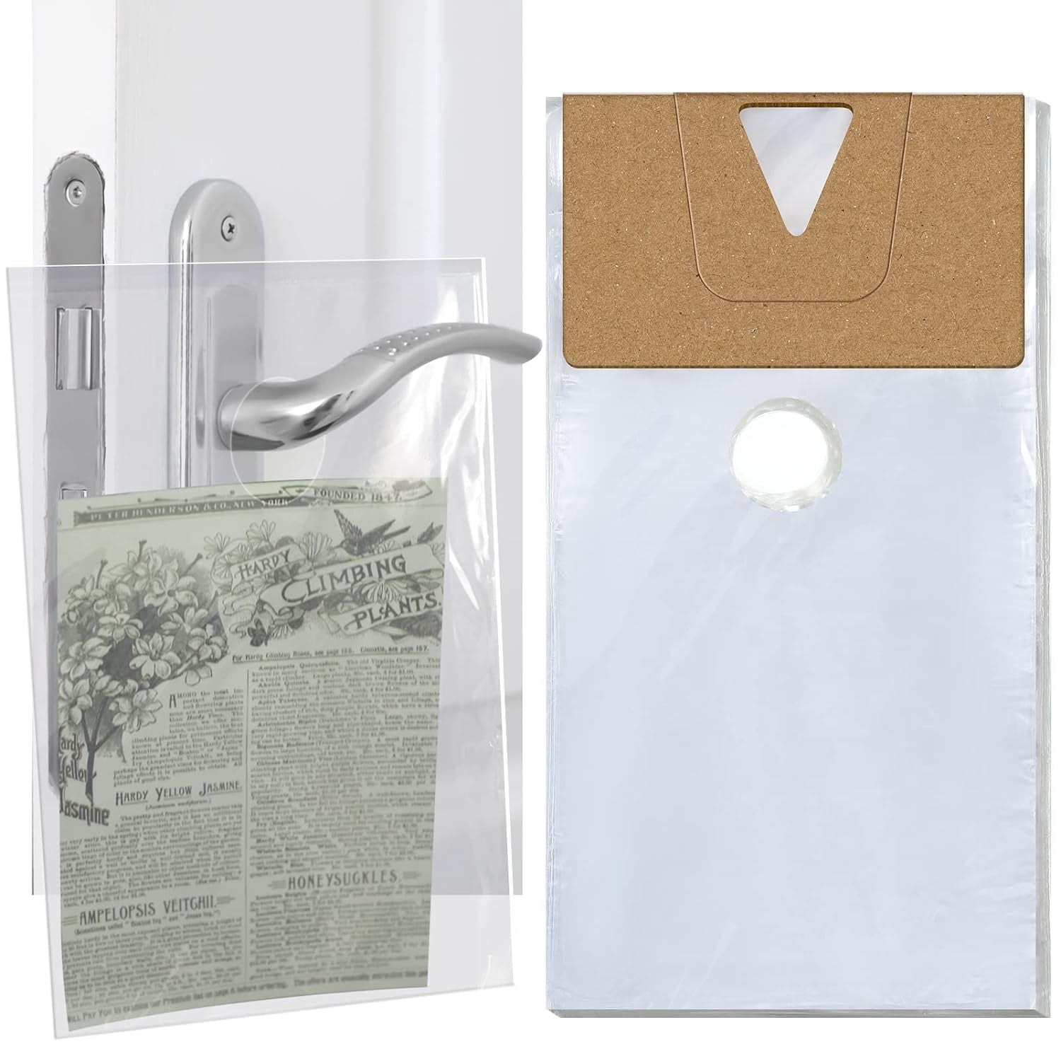 Yoqb 1000 Pcs Door Hanger Bags 6 x 9 Inch Clear Door Knob Hanger Bags ...