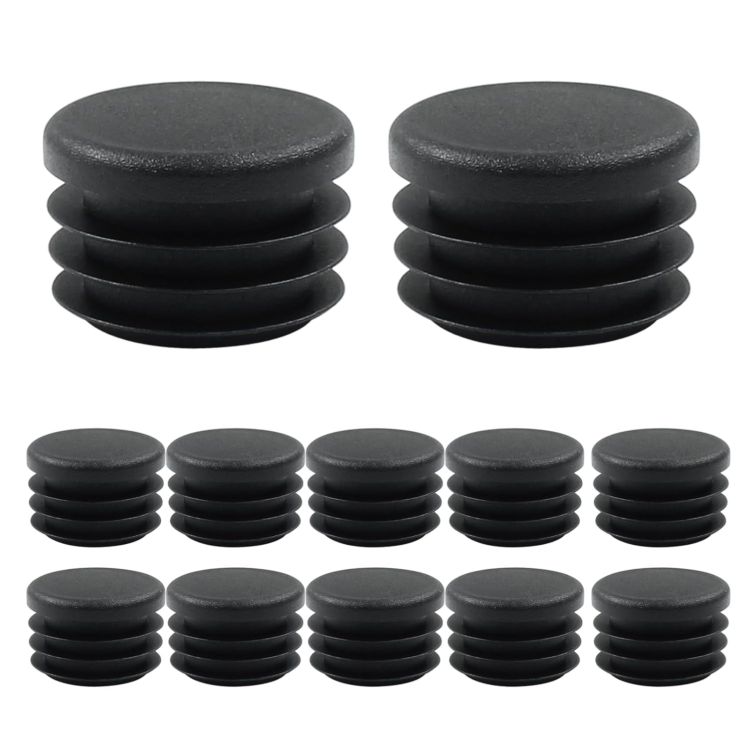 Yoqb 12 Pcs 1"" Round Plastic Plugs Insert Chair End Caps Black End ...