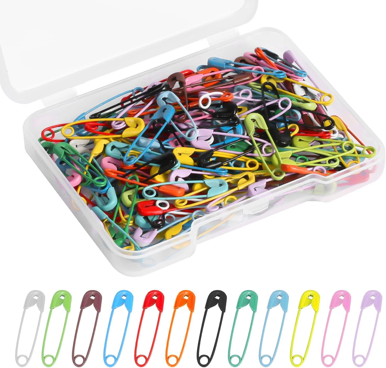 Yoqb 150pcs Safety Pins, 19mm Mini Safety Pins for Clothes Metal Safety ...