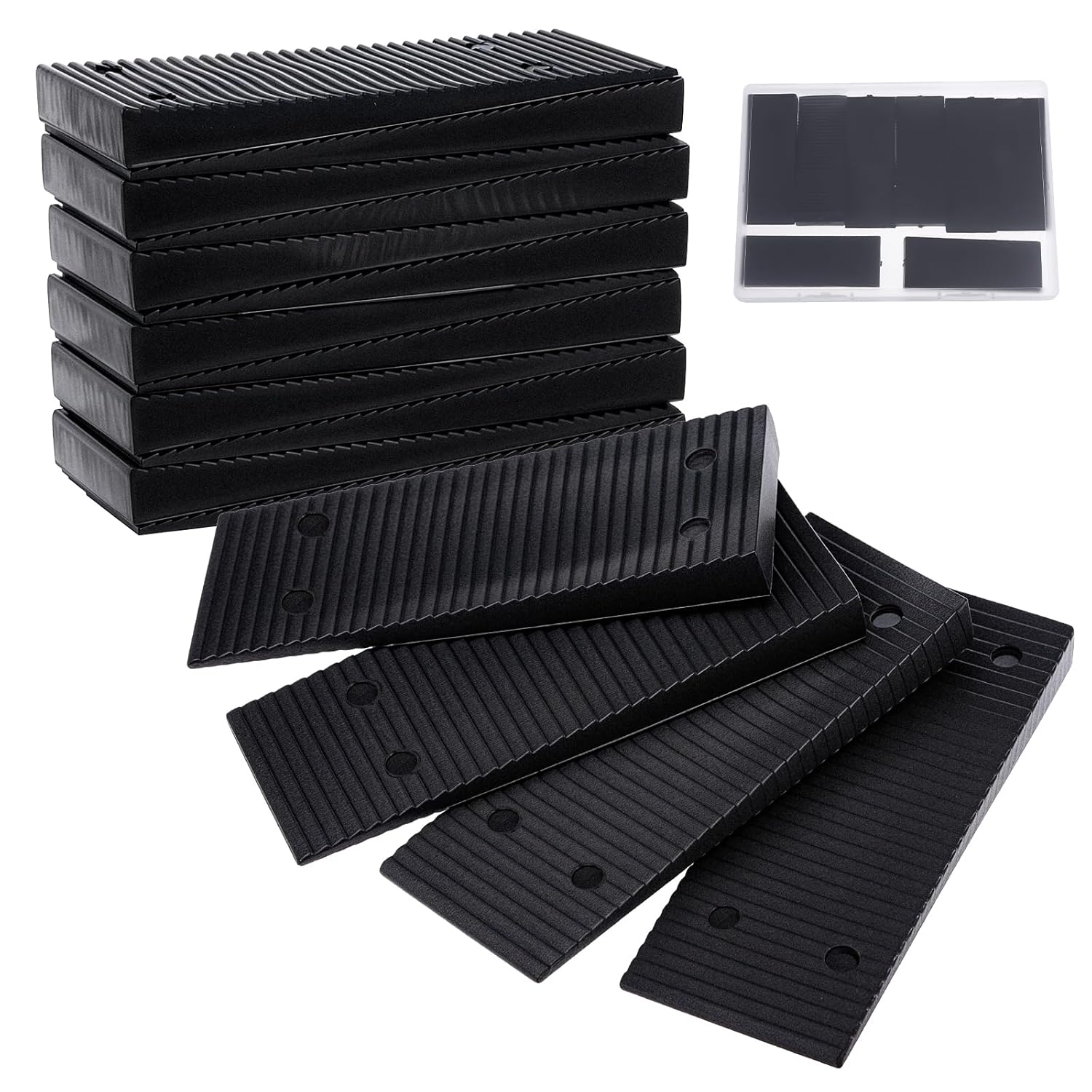 Yoqb 16 Pcs Plastic Shims Furniture Shims Composite Shims 3.15" Black ...