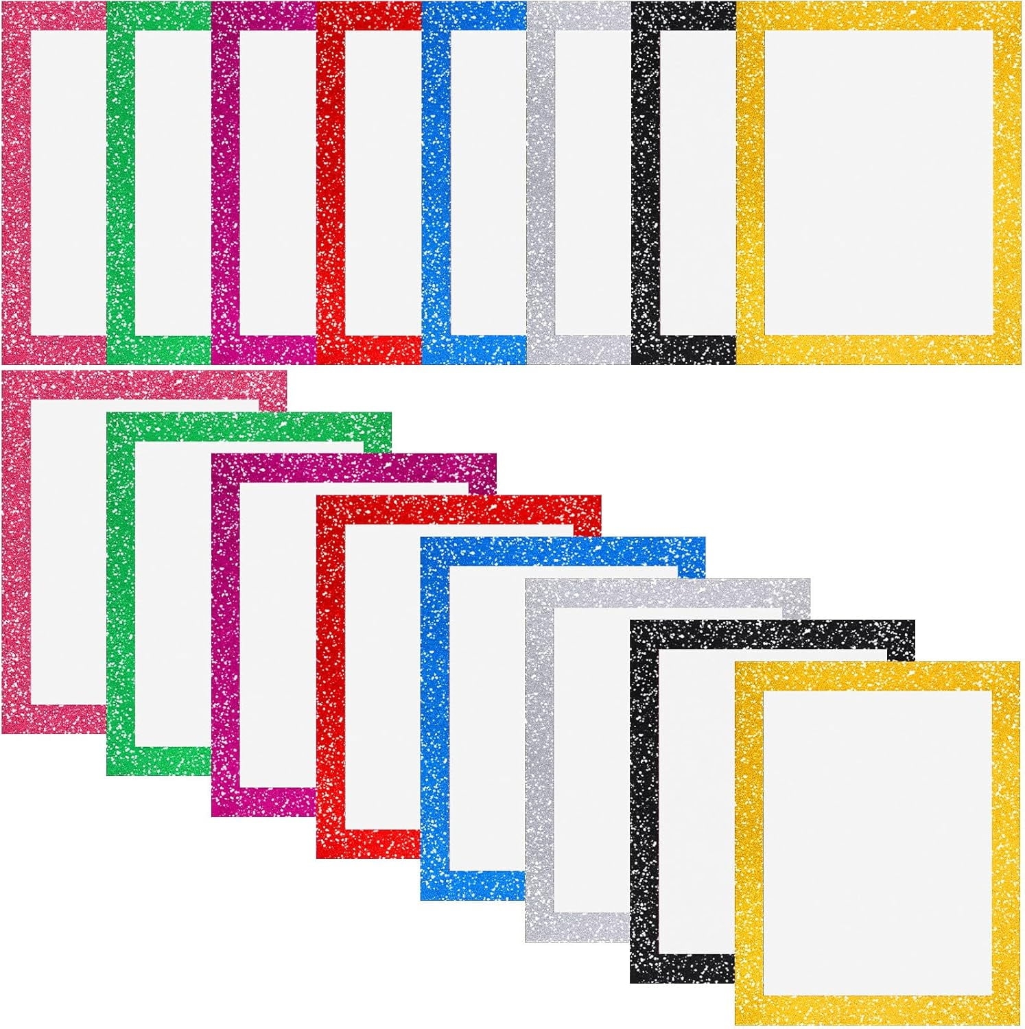 Yoqb 16 Pieces 11" x 14" Glitter Poster Board Glitter Frame Poster ...