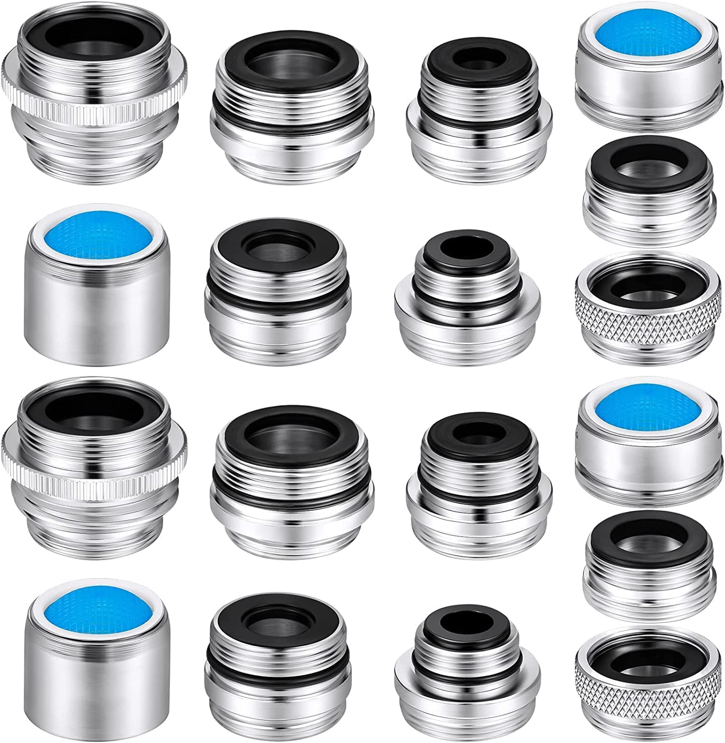 Yoqb 18 Pcs Faucet Adapter Kit, brass Male and Female Sink Aerator Set ...
