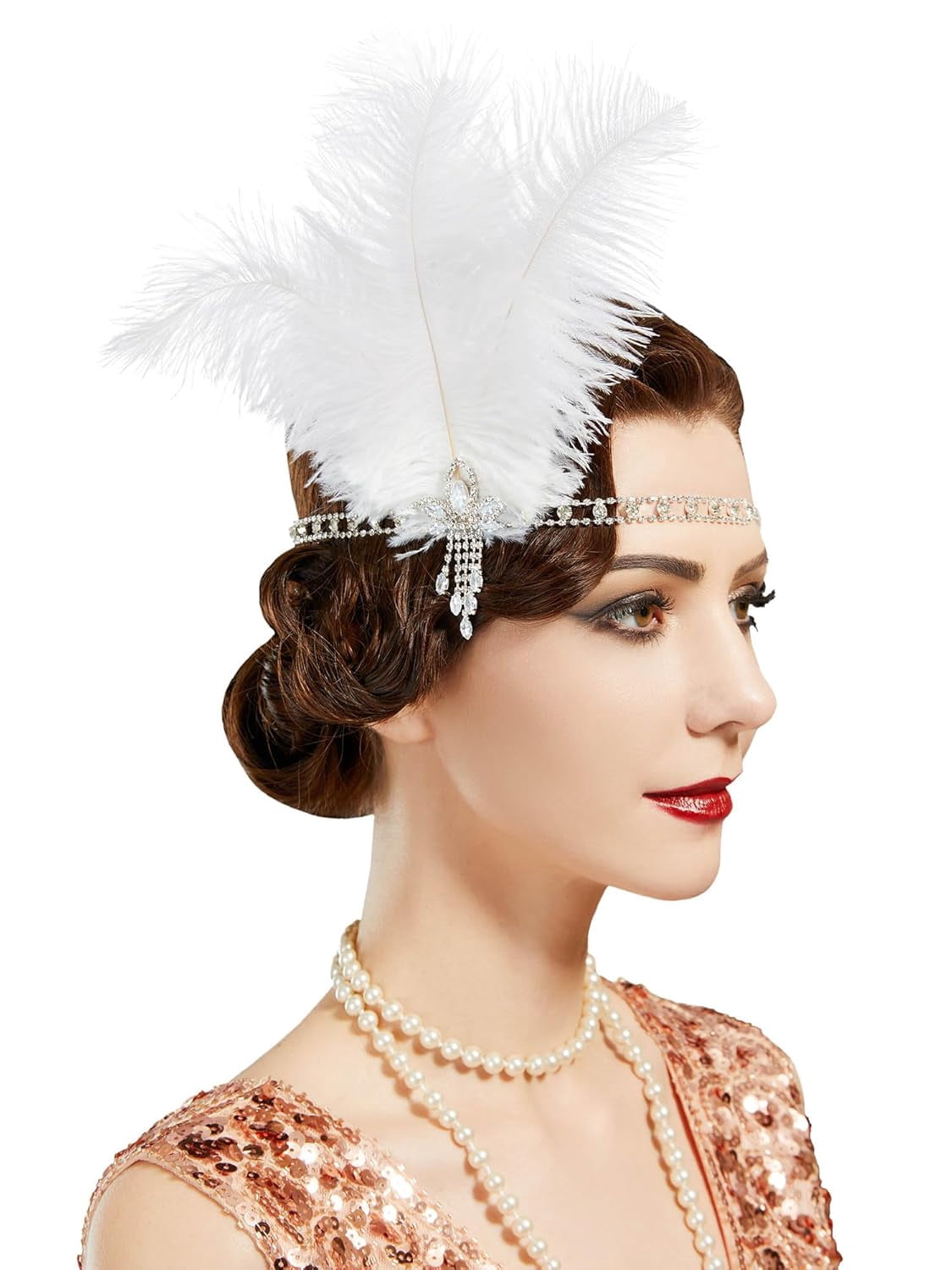 Yoqb 1920s Headpiece Crystal Rhinestone Hair Band, Roaring 20s Great ...